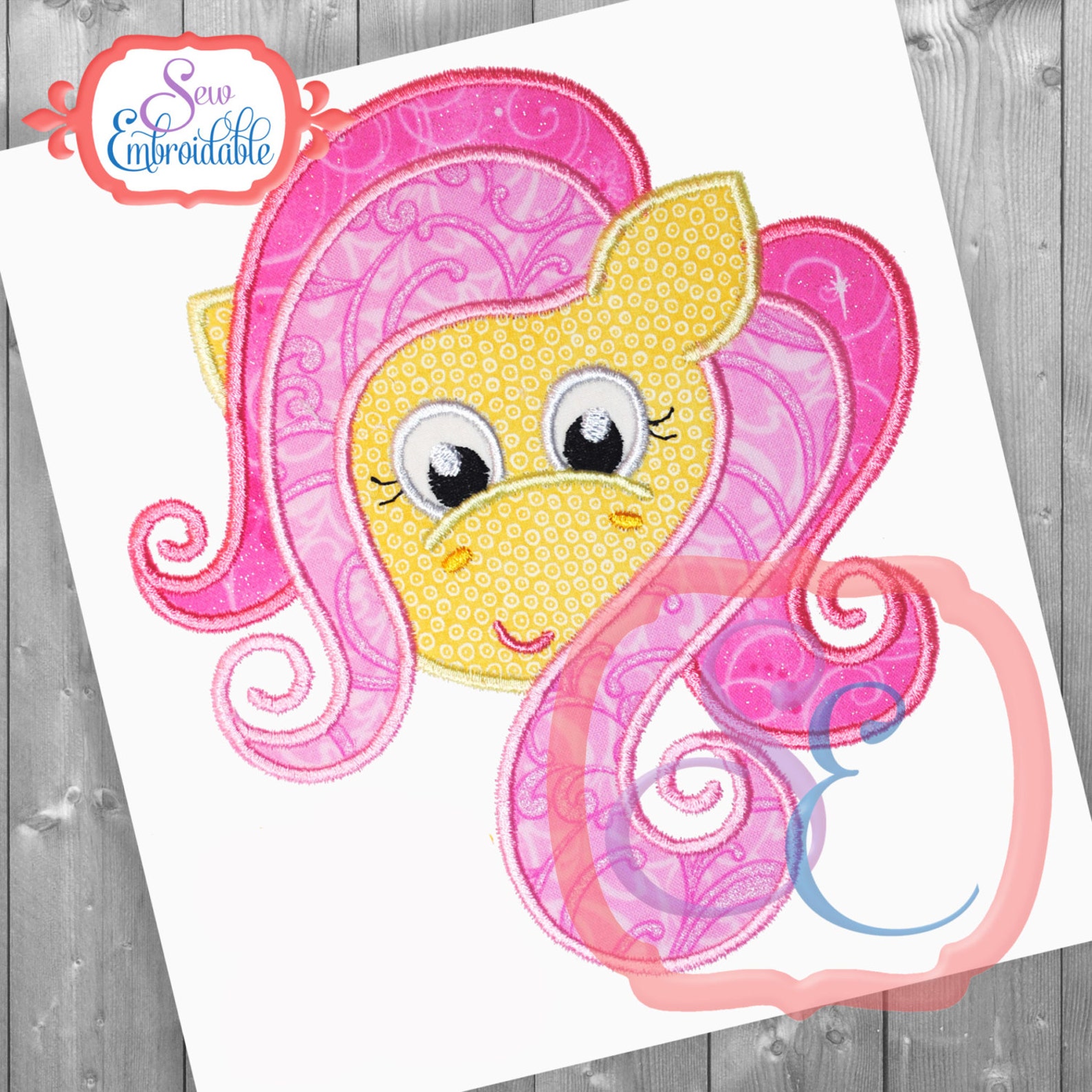Shy Pony Applique Design for Machine Embroidery INSTANT - Etsy