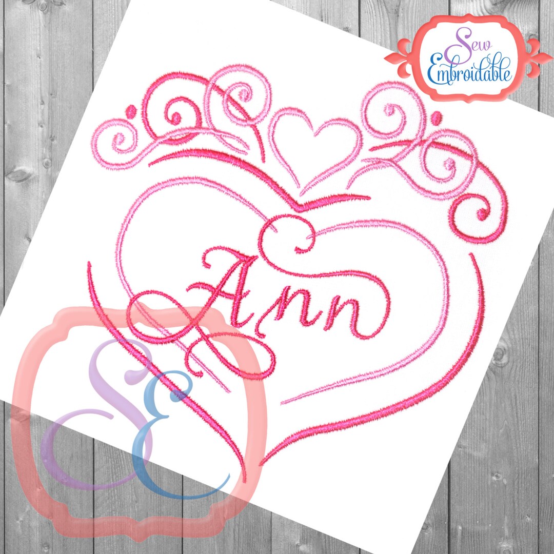 Flourish Heart Frame Applique Design for Machine Embroidery - Etsy