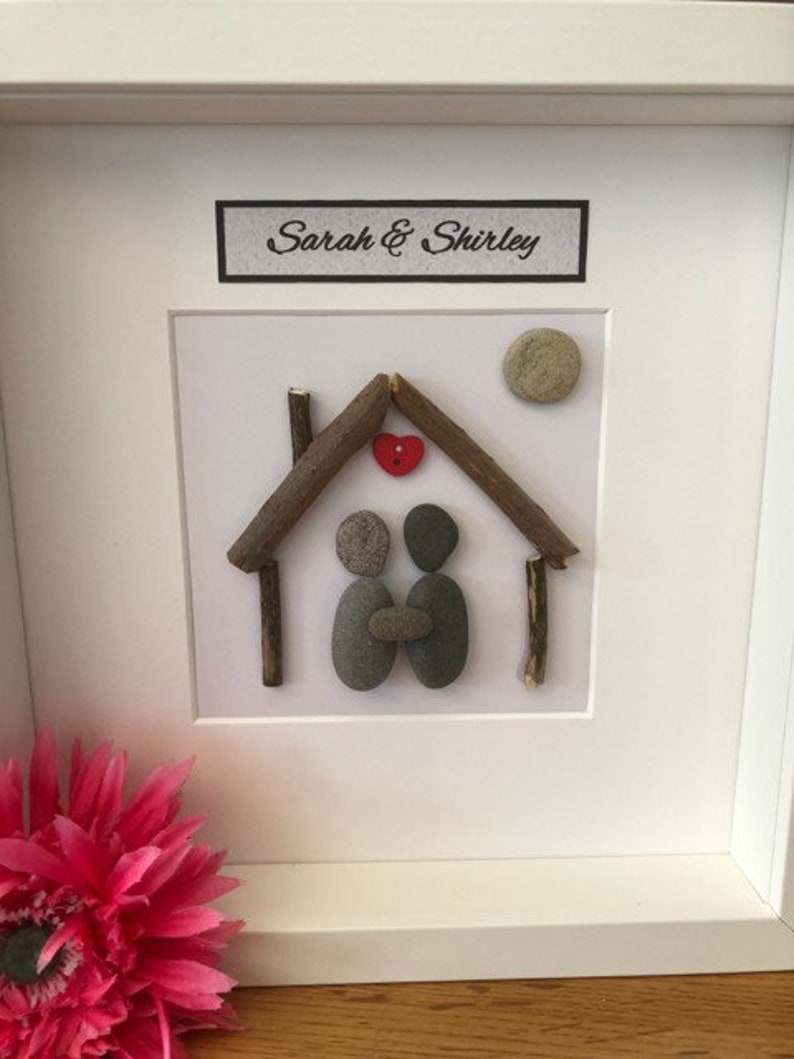 Handmade Pebble Art Frame Framed Pebble Art Housewarming - Etsy