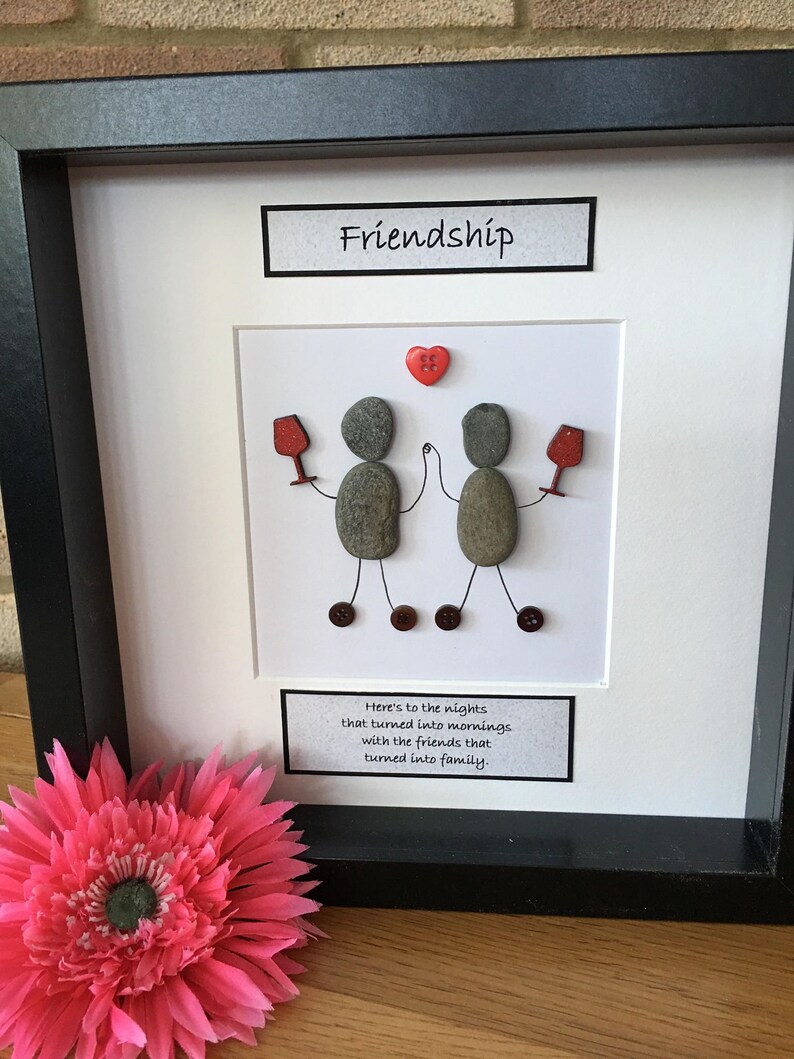 Handmade Pebble Art Friendship Frame Pebble Art Personalised - Etsy