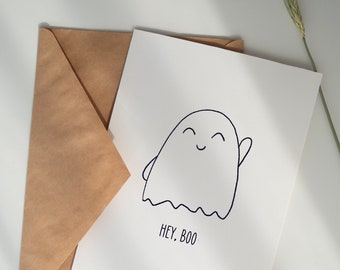 Hey Boo Card // Printable Card // Instant Digital Download // - Etsy