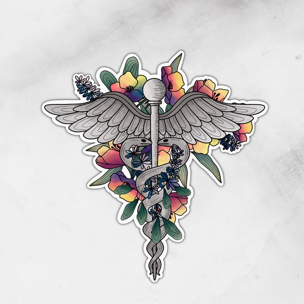 Caduceus Sticker - Etsy