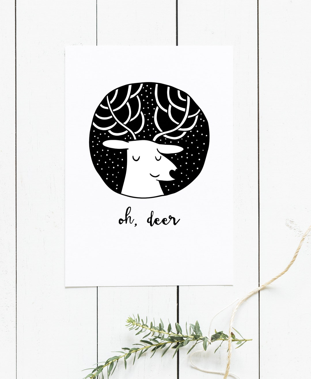 Oh Deer Greeting Card - Etsy