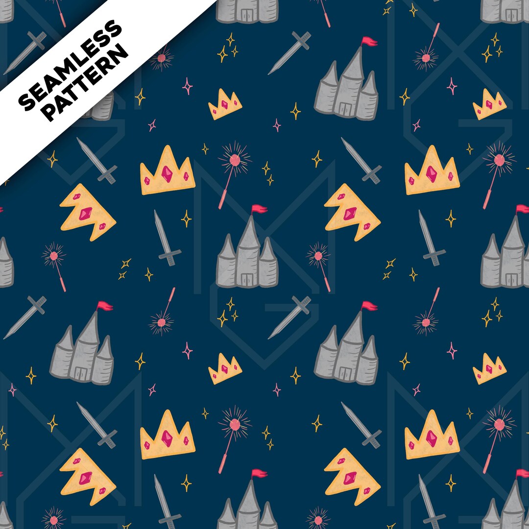 Princess Castle Seamless Pattern – Fairytale Digital Paper – Instant ...