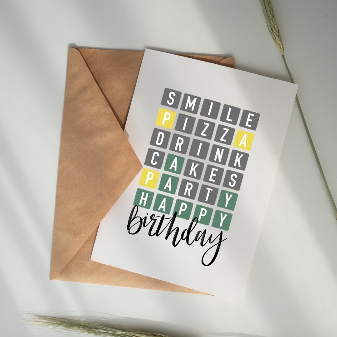 Happy Birthday - Word Game | Greeting Card - Etsy