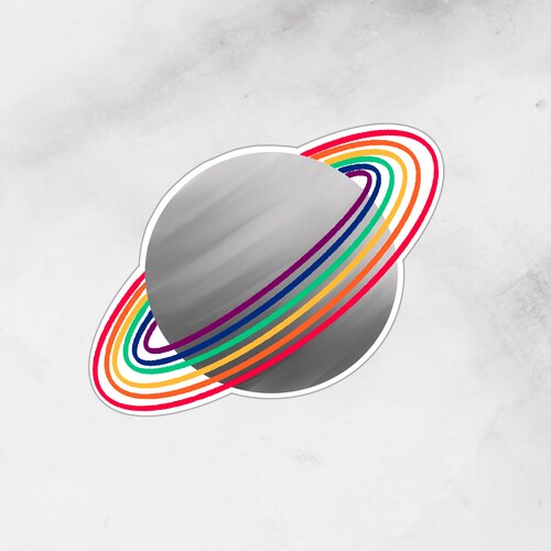 Rainbow Planet Sticker | Etsy
