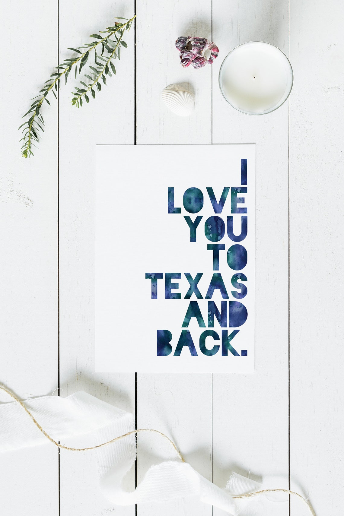 I Love You to Texas and Back Greeting Card | Etsy