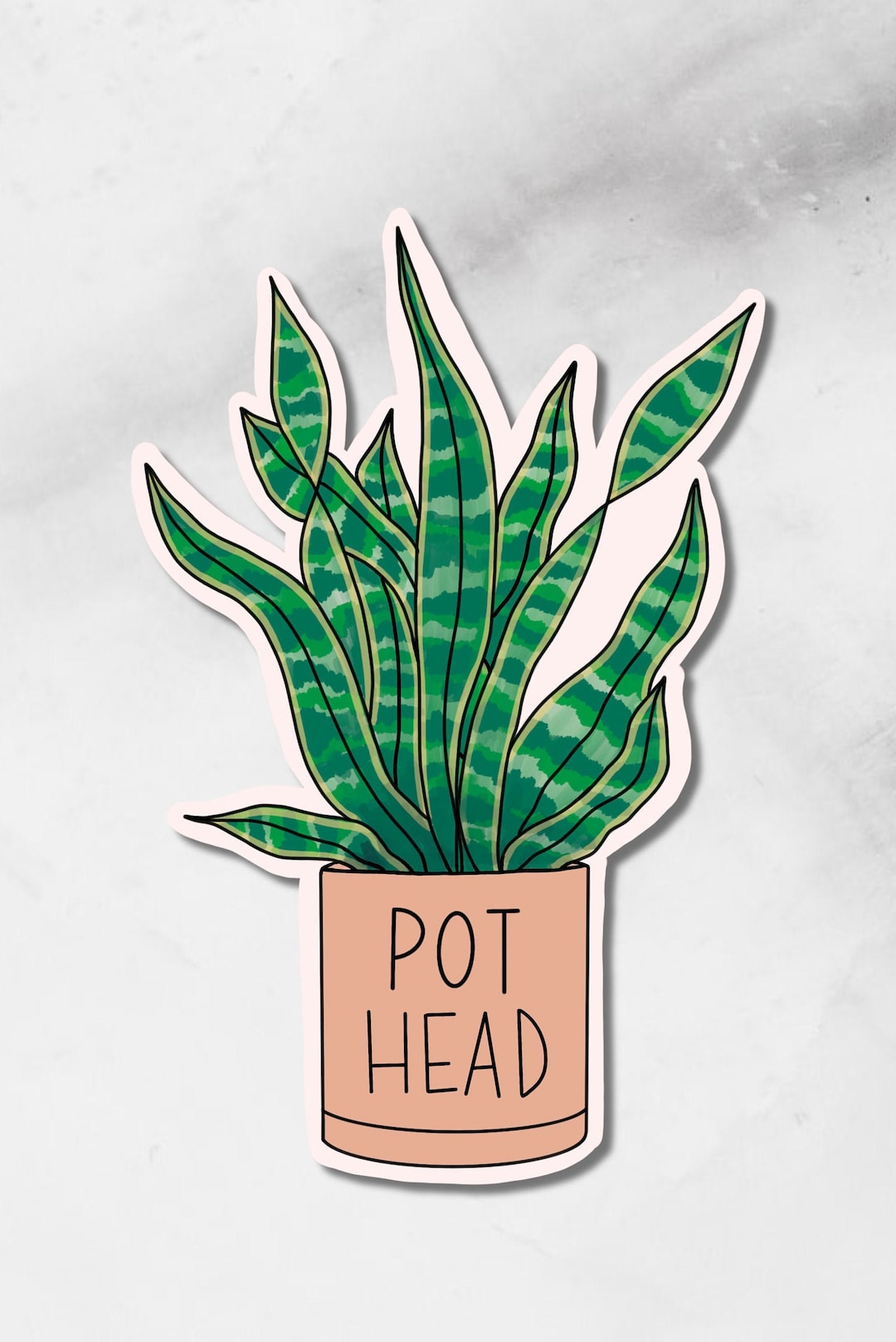 Pot Head Plant | Sticker - Etsy