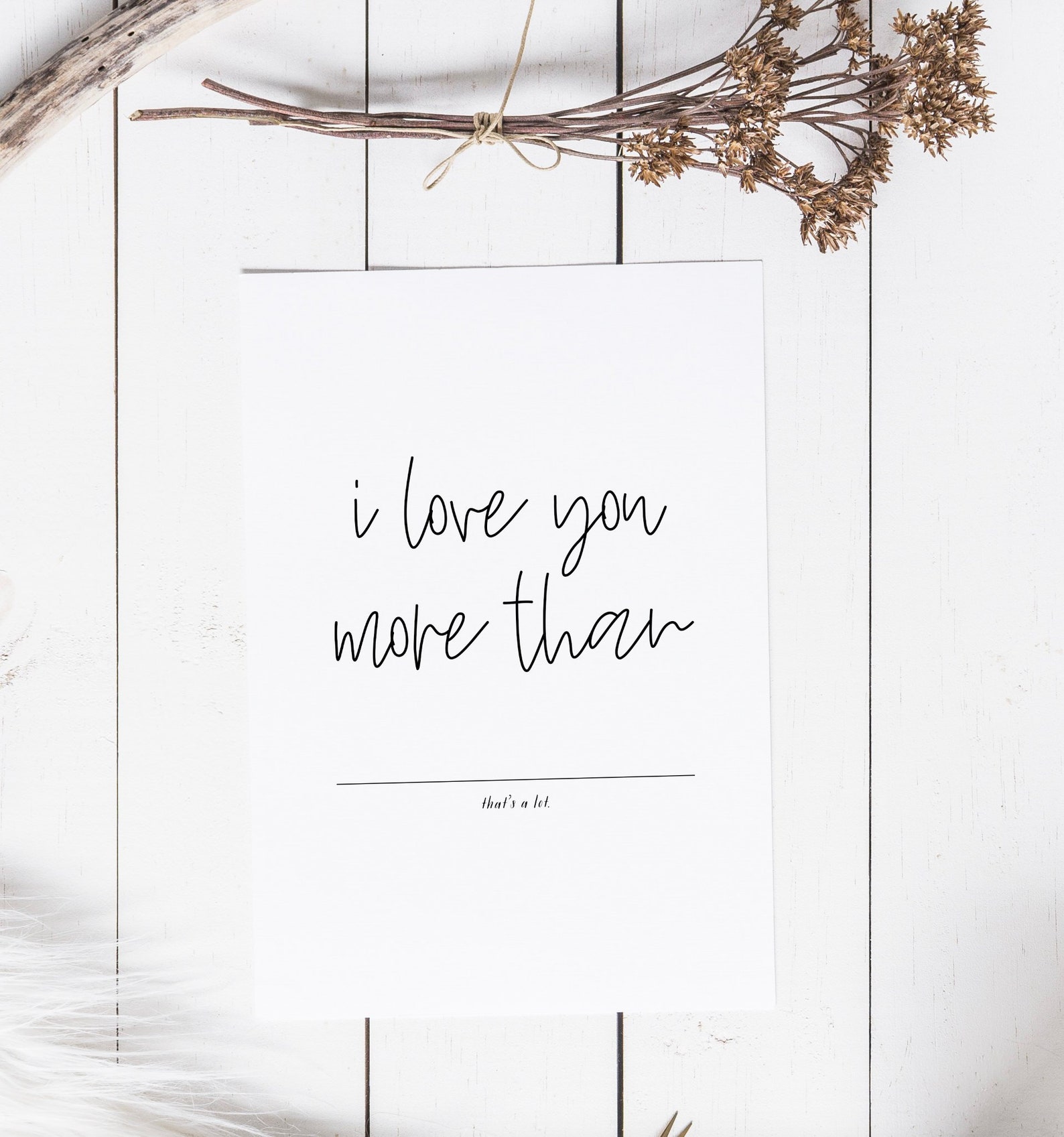 Fill in the Blank I Love You More Than ____. Greeting Card | Etsy