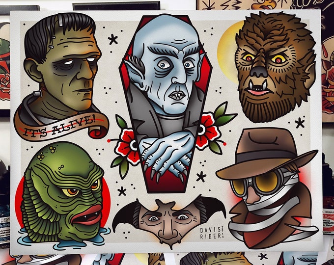 Classic Horror Flash Sheet - Etsy