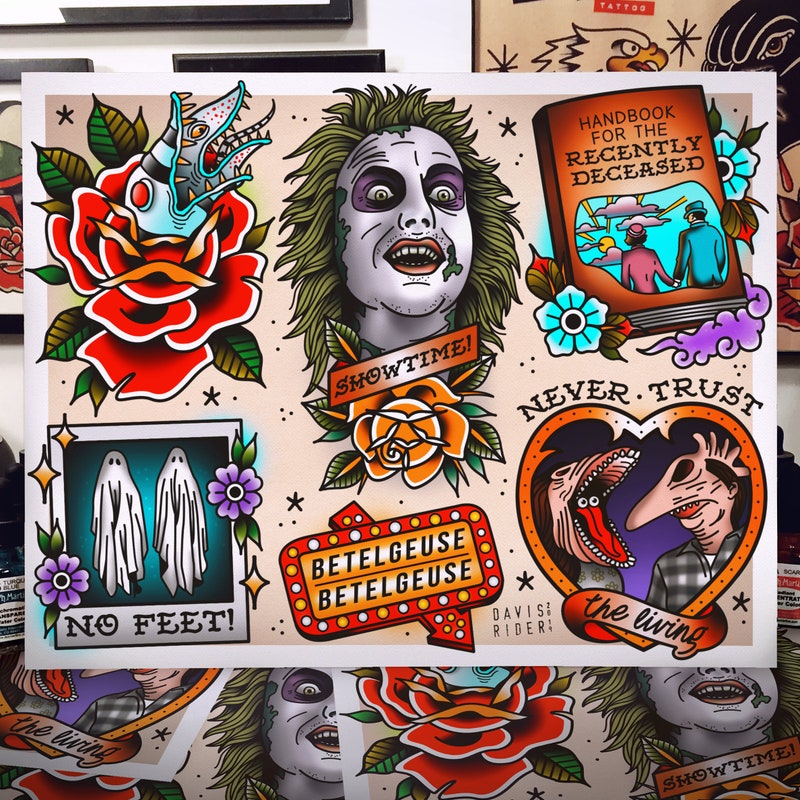 Beetlejuice Tattoo Art - Etsy