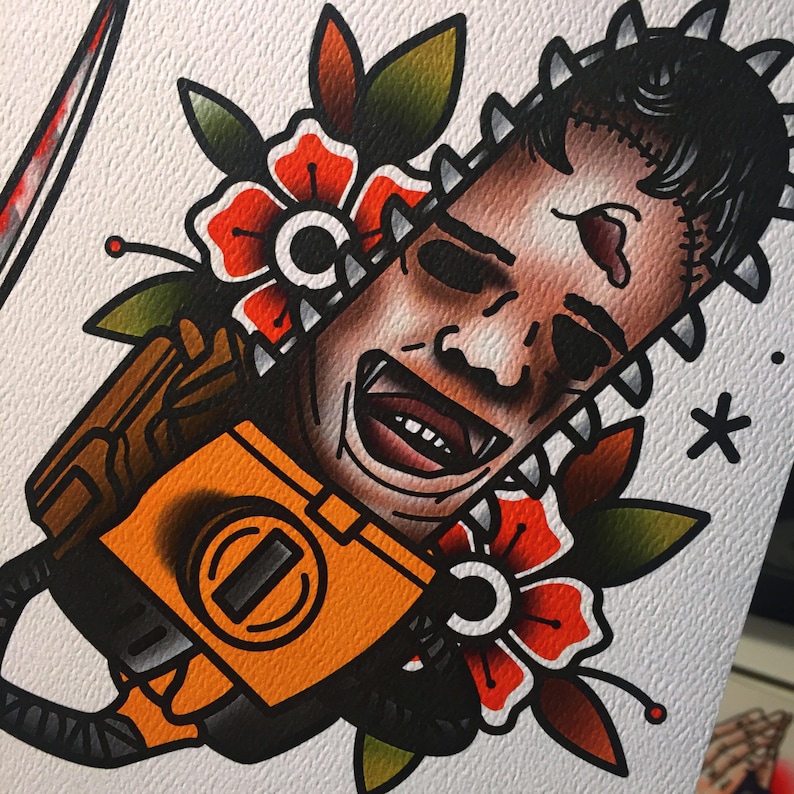 Horror Tattoo Flash Art Print | Etsy