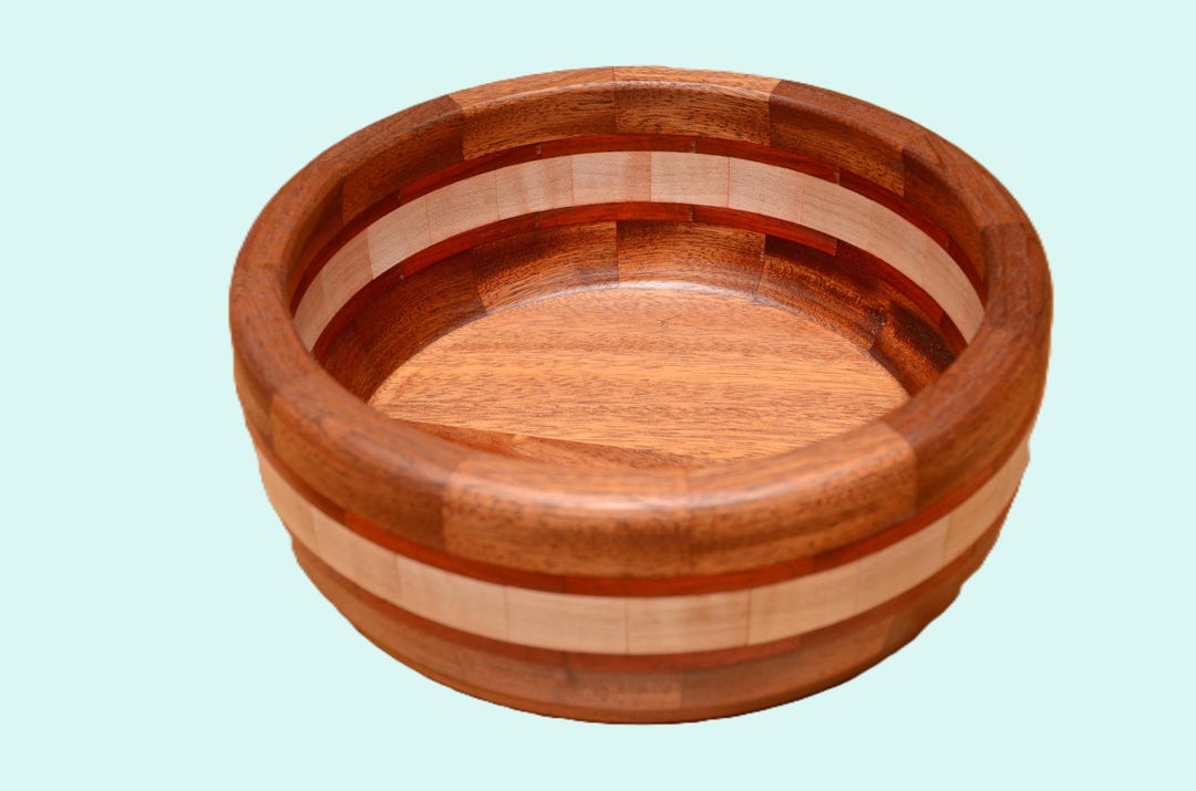 SAPELE SEGMENTED BOWL With Maple and Padauk - Etsy
