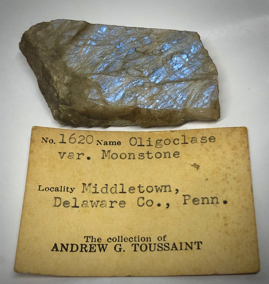 RARE Pennsylvanian Moonstone Specimen W/ A. E. Foote Label 1877 & Ex ...
