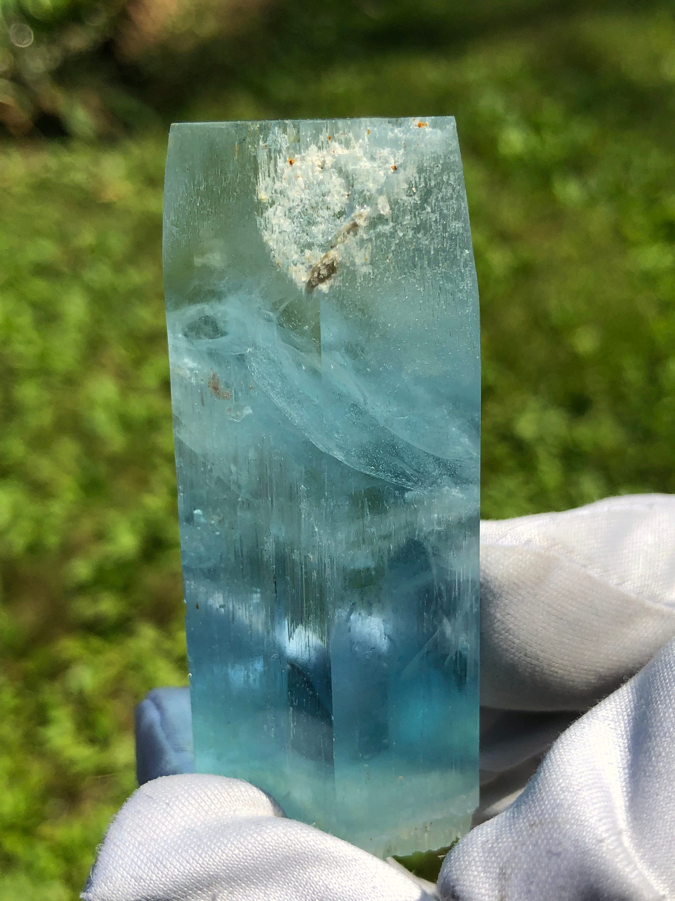 DT Aquamarine Crystal from Taplejung Nepal - Large Doubly Terminated w ...