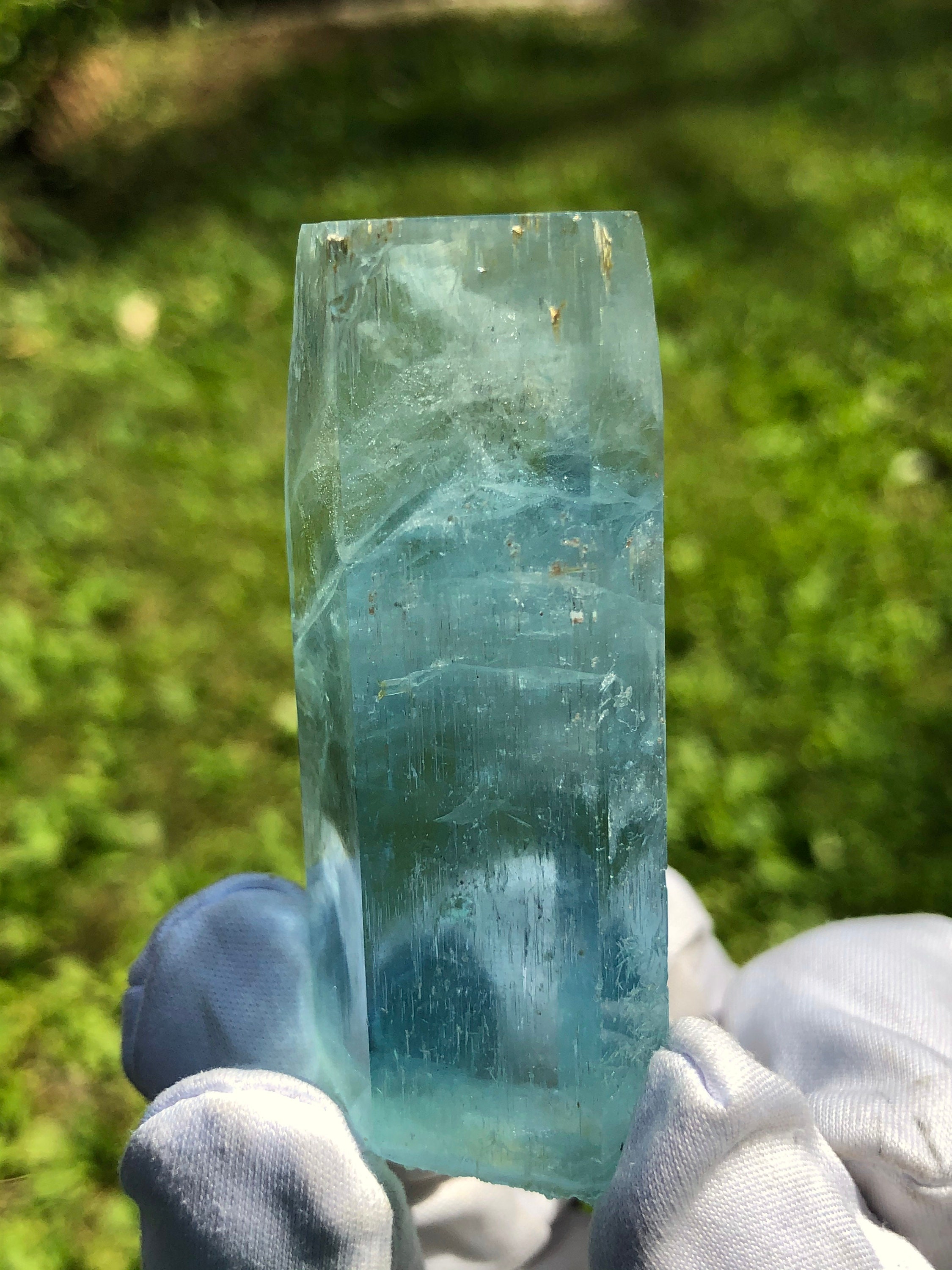 DT Aquamarine Crystal from Taplejung Nepal - Large Doubly Terminated w ...