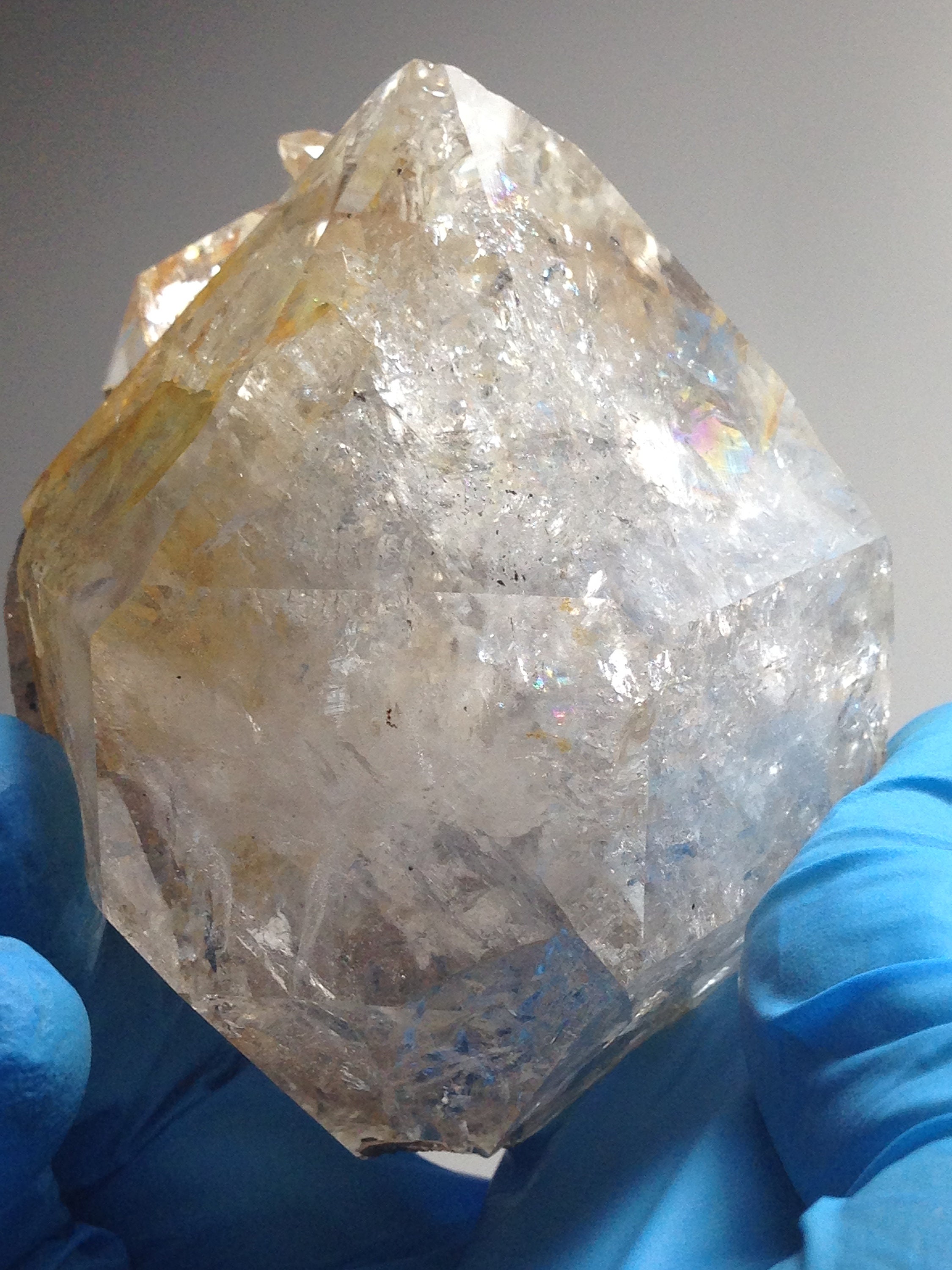 Clear & Golden Herkimer Diamond Crystal w/ Generator Style Body rare ...