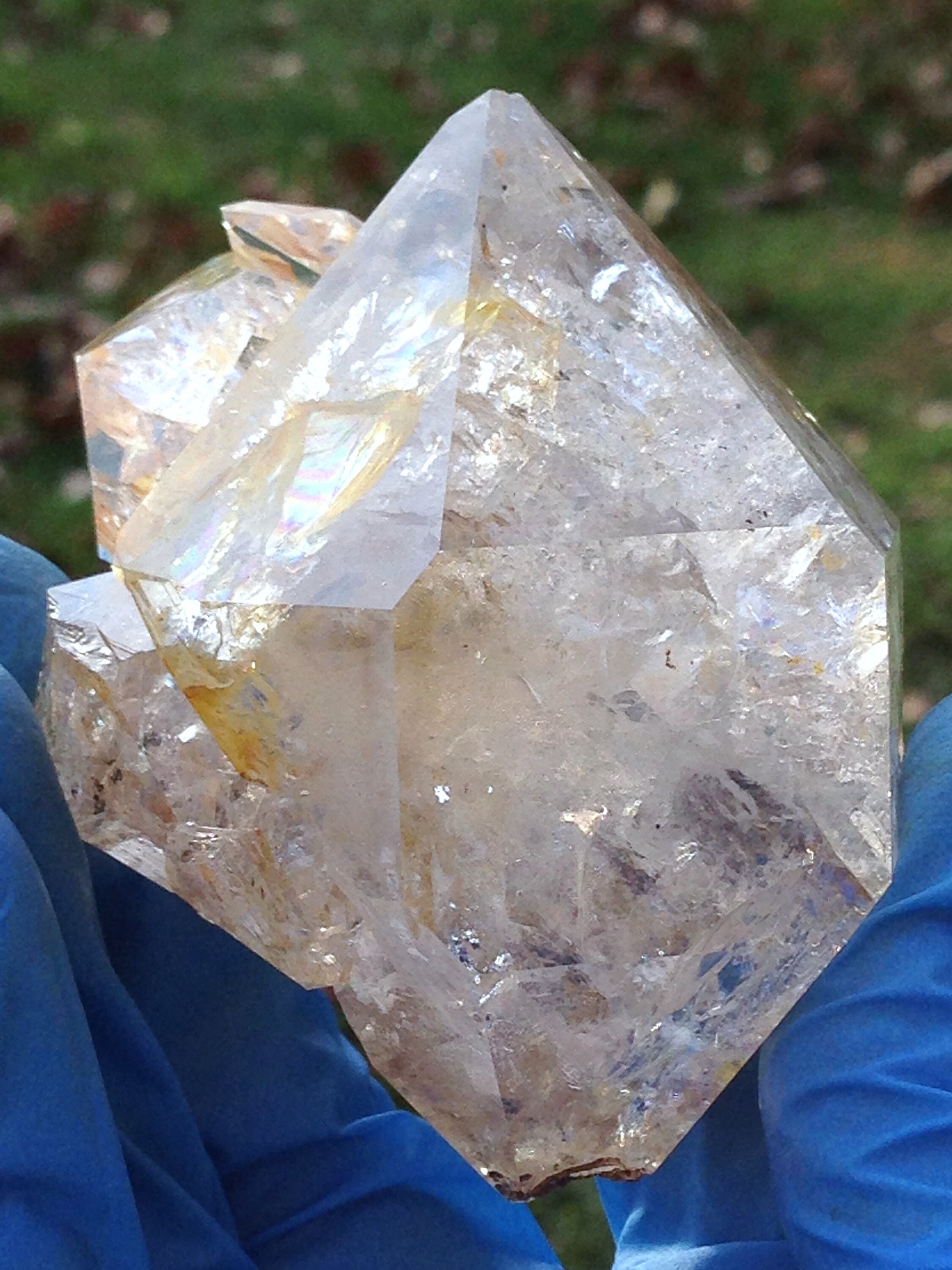 Clear & Golden Herkimer Diamond Crystal w/ Generator Style Body rare ...