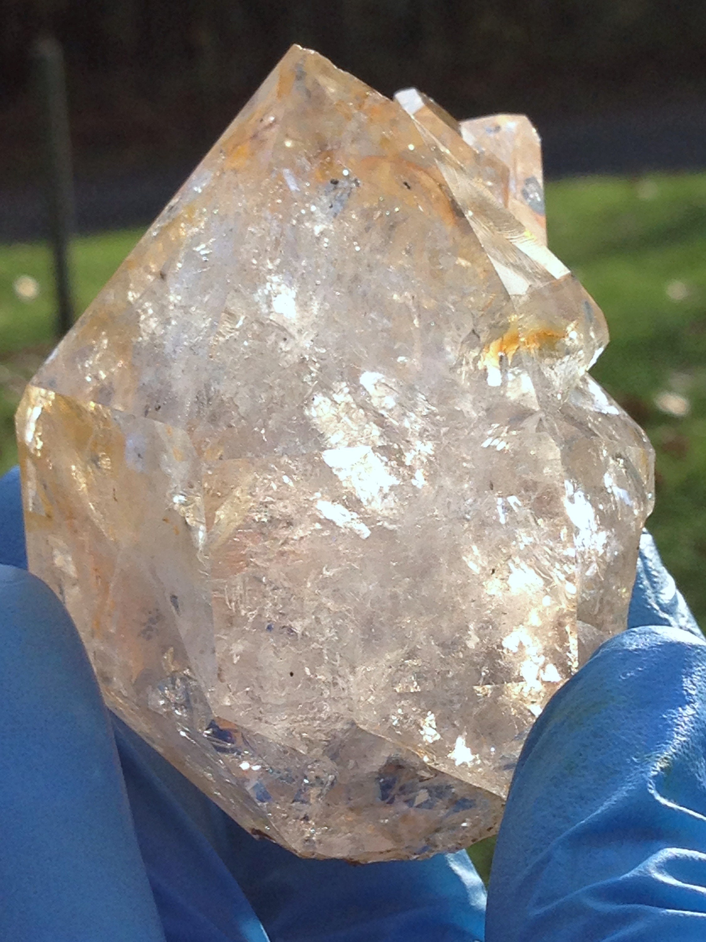 Clear & Golden Herkimer Diamond Crystal w/ Generator Style Body rare ...