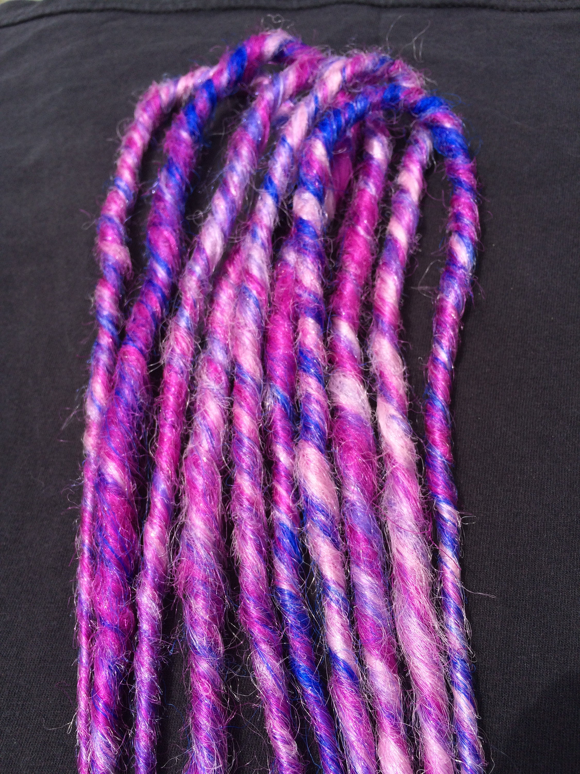 READY To SHIP Synthetic Dreads 5 Double Ended DE Natural Twisted Blue ...