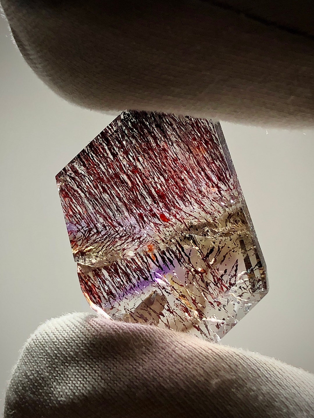 Real Super 7 Seven Melodys Stone Heptagonal Cabochon Gem Amethyst Clear ...