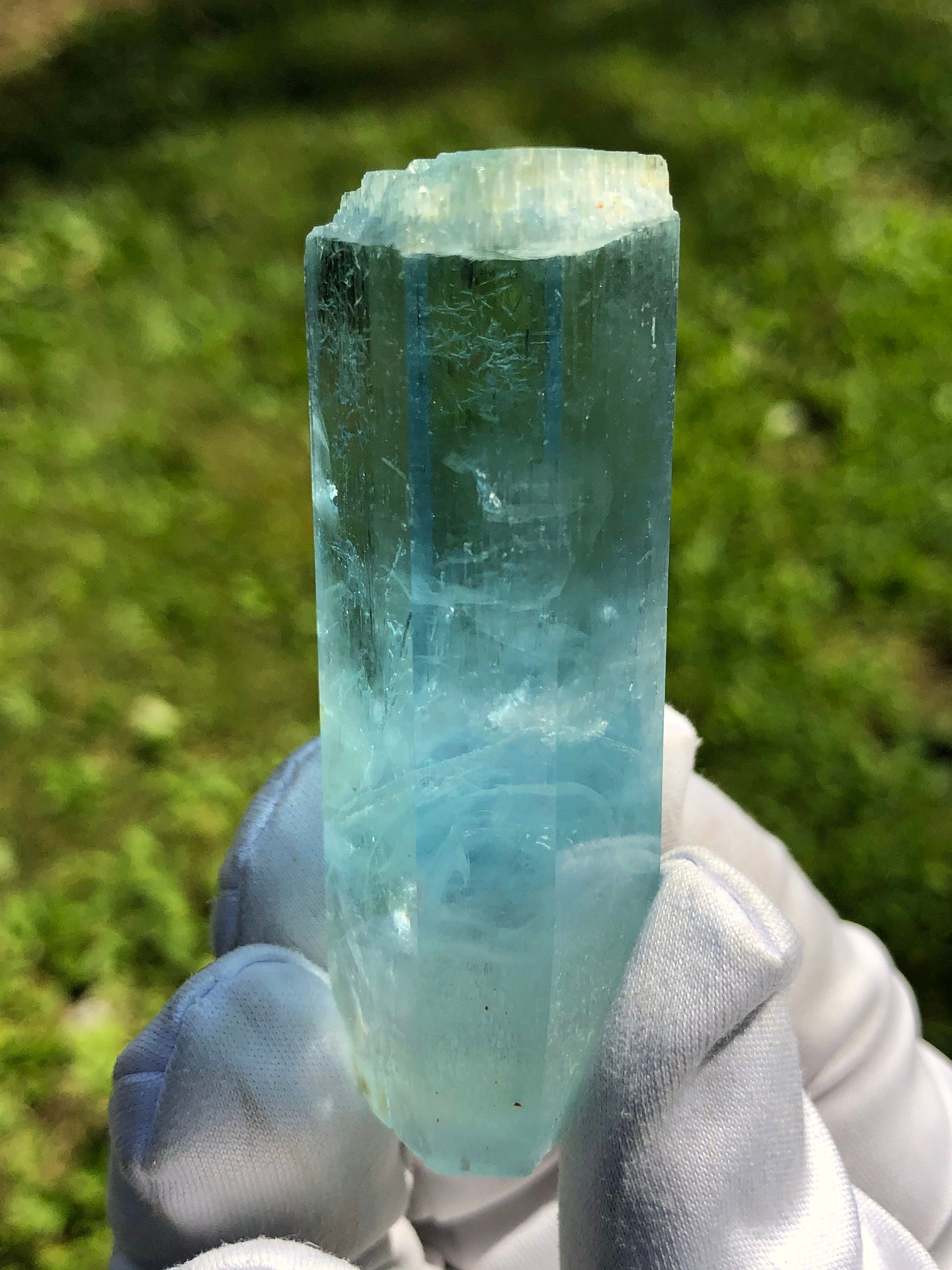 DT Aquamarine Crystal from Taplejung Nepal - Large Doubly Terminated w ...