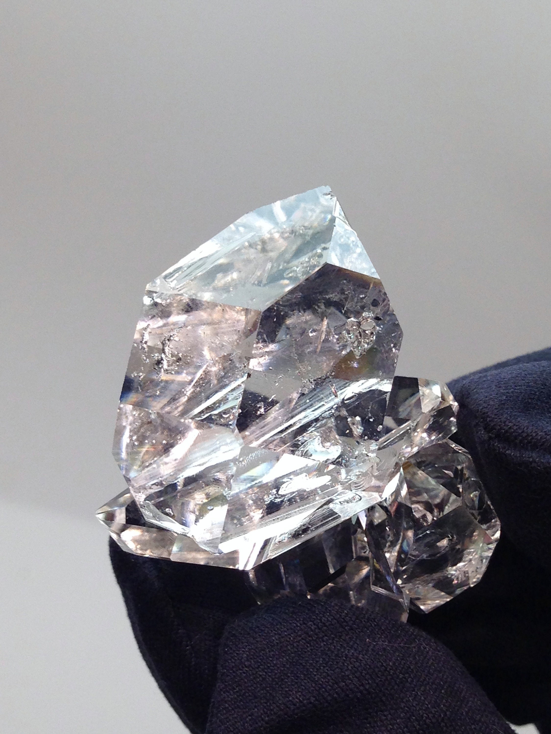 Large Museum Quality Herkimer Diamond Cluster 4 Crystals w/ DOW RARE 8 ...