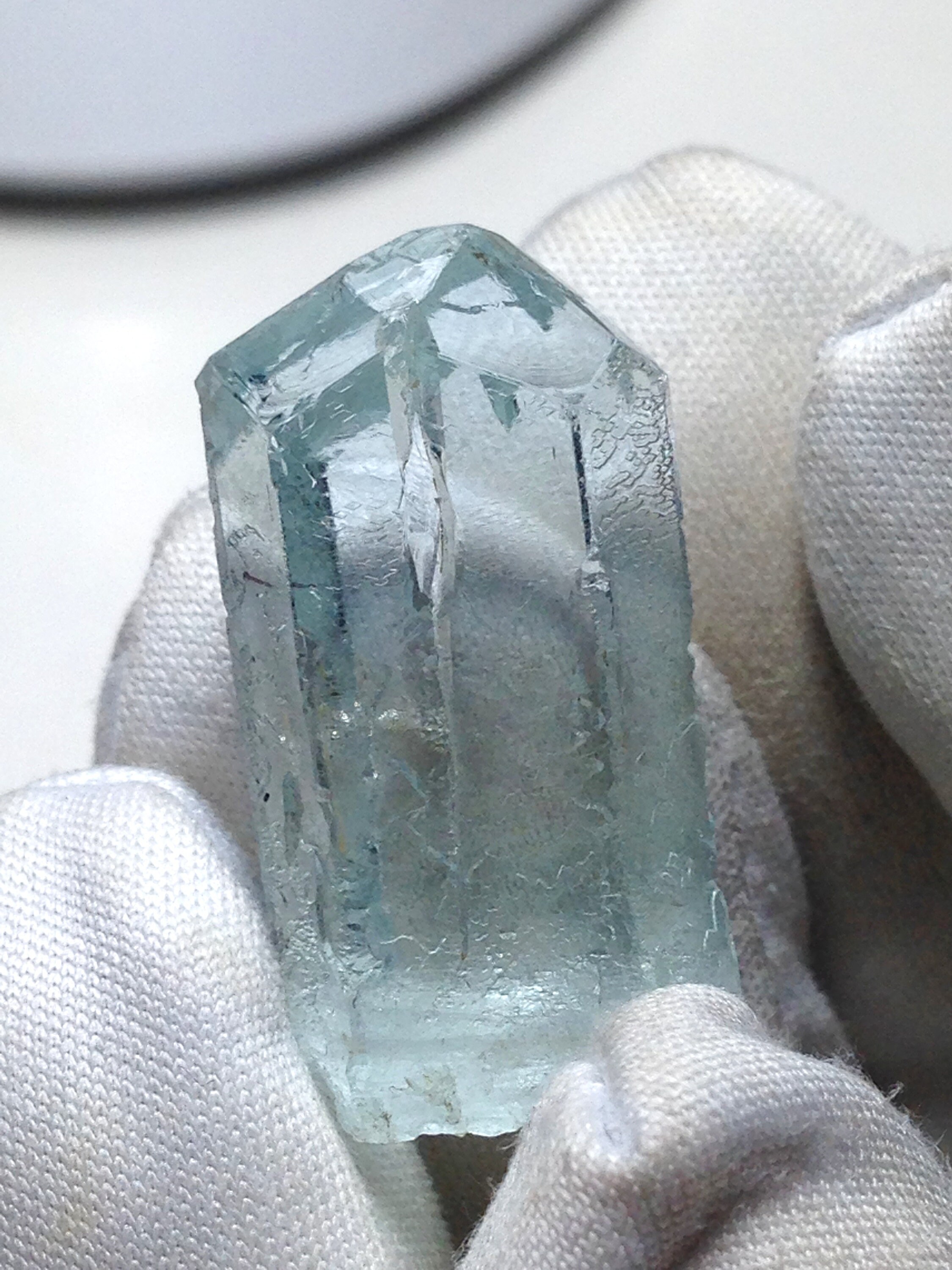 Facet Grade Aquamarine Crystal from Skardu Pakistan -Uniquely Etched w ...