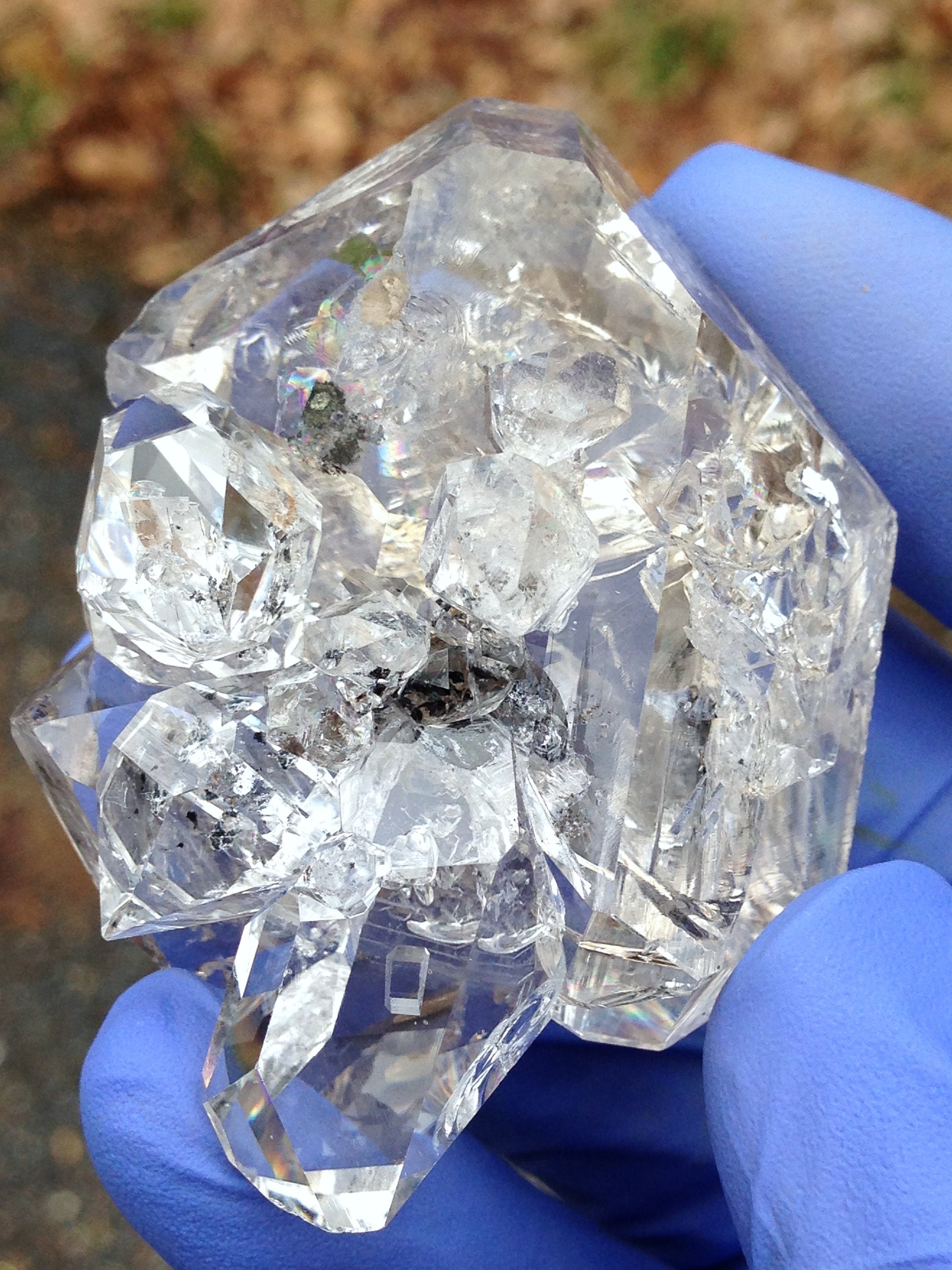 Large Top Quality Herkimer Diamond 13 CRYSTAL Cluster w/ Holographic ...