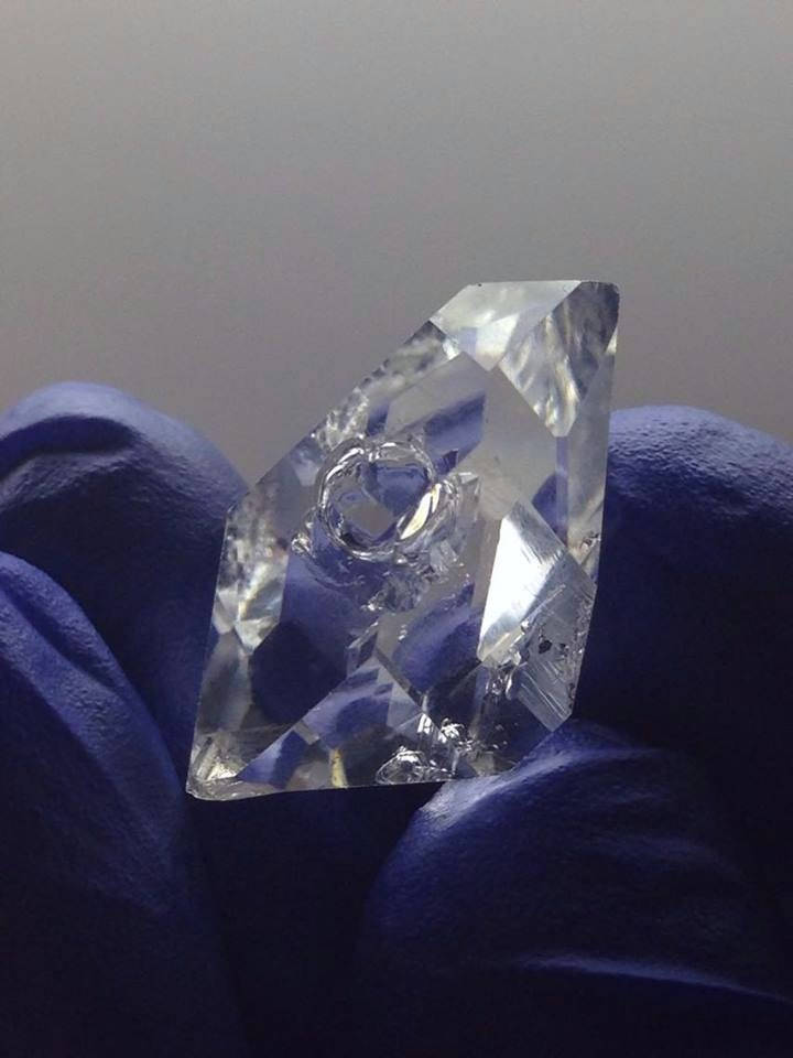 BEST ENHYDRO Herkimer Diamond Crystal 2 Bubbles 1 Moving Rare black ...