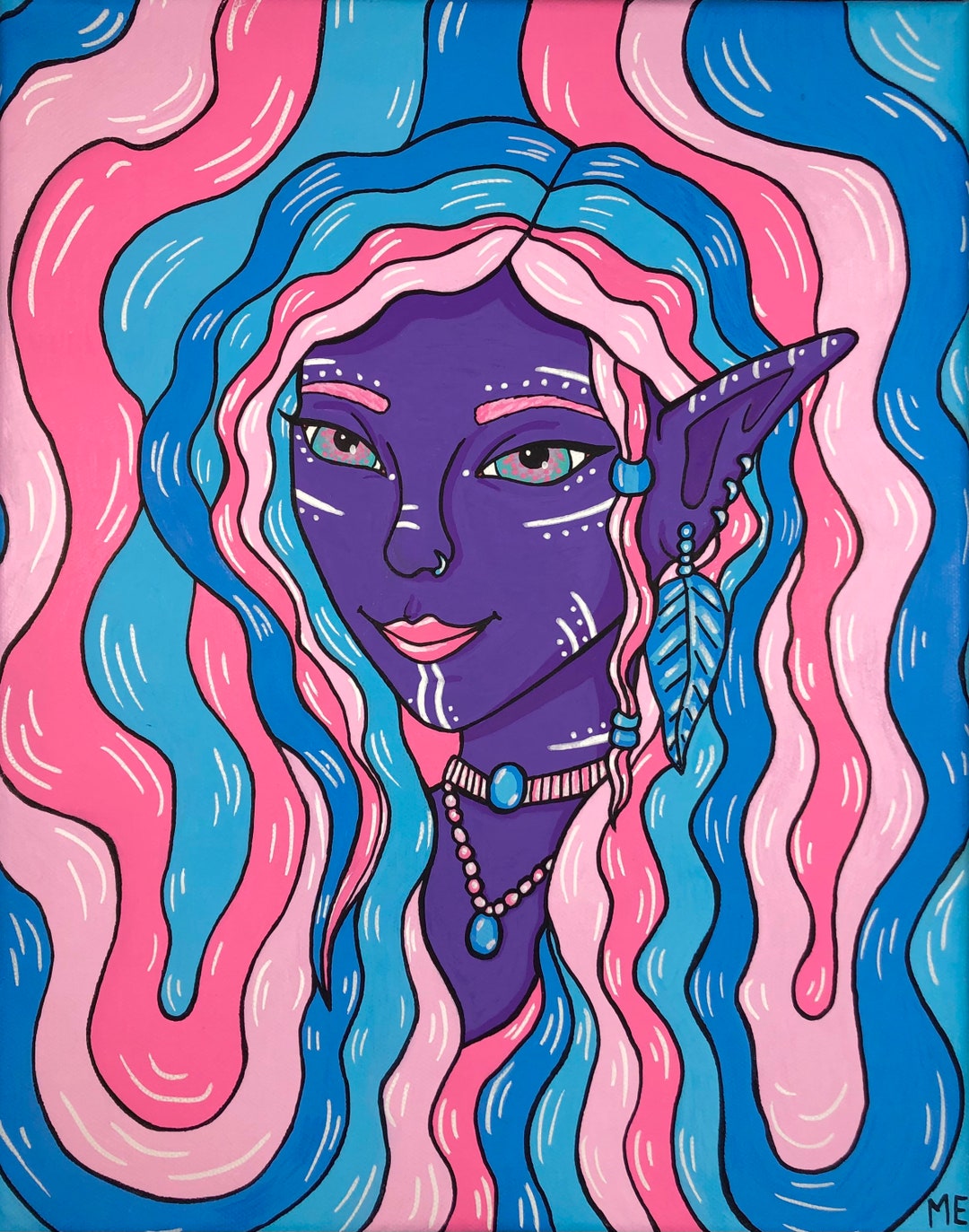 Trippy Elf Art Print 8 X 10 Psychedelic Art - Etsy