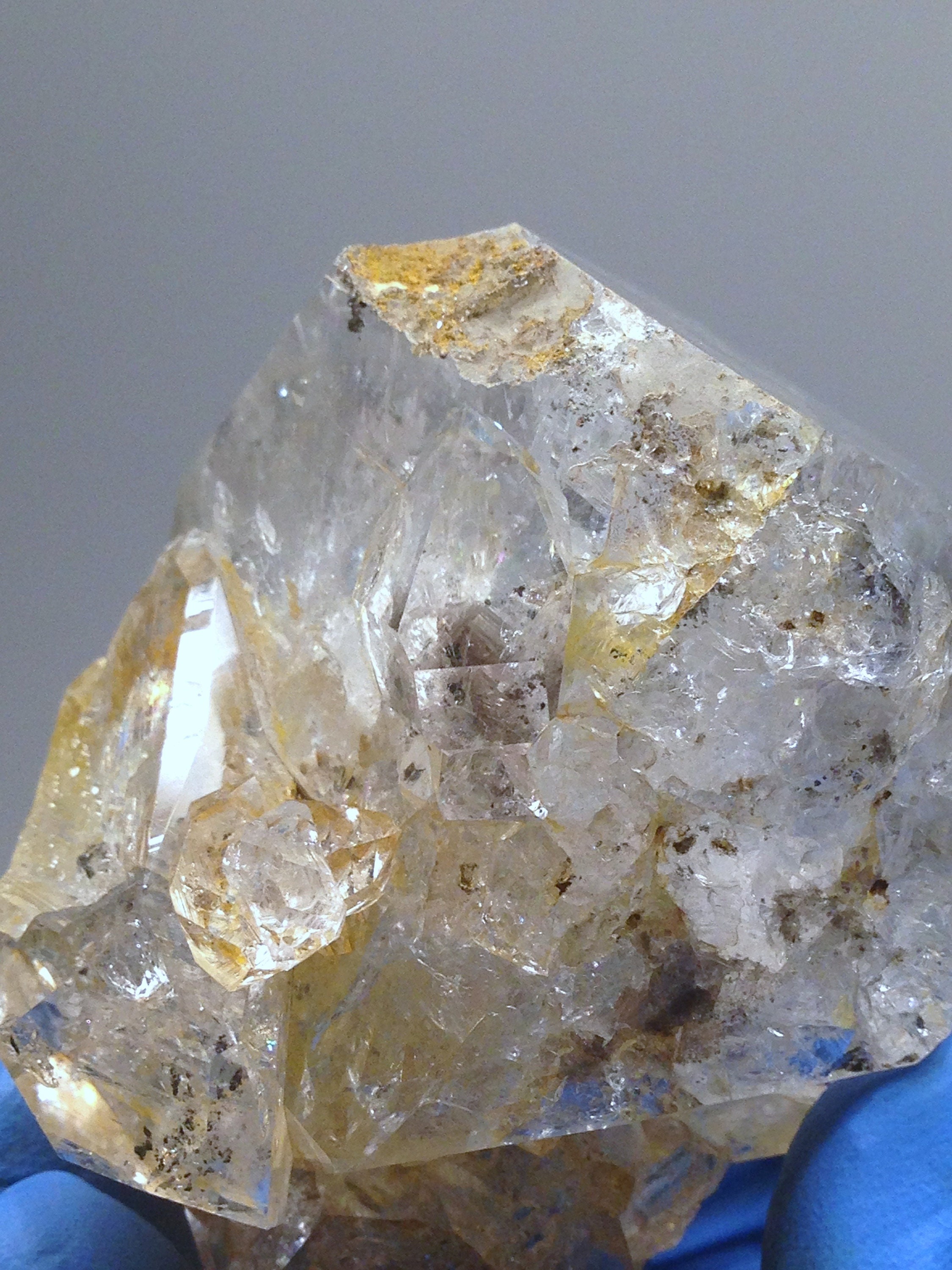Clear & Golden Herkimer Diamond Crystal w/ Generator Style Body rare ...