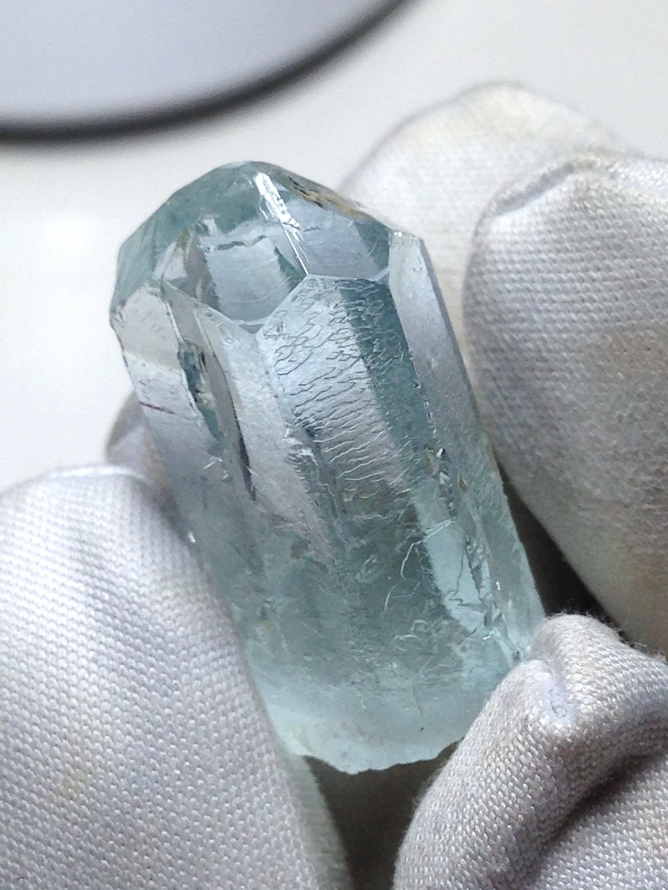 Facet Grade Aquamarine Crystal from Skardu Pakistan -Uniquely Etched w ...
