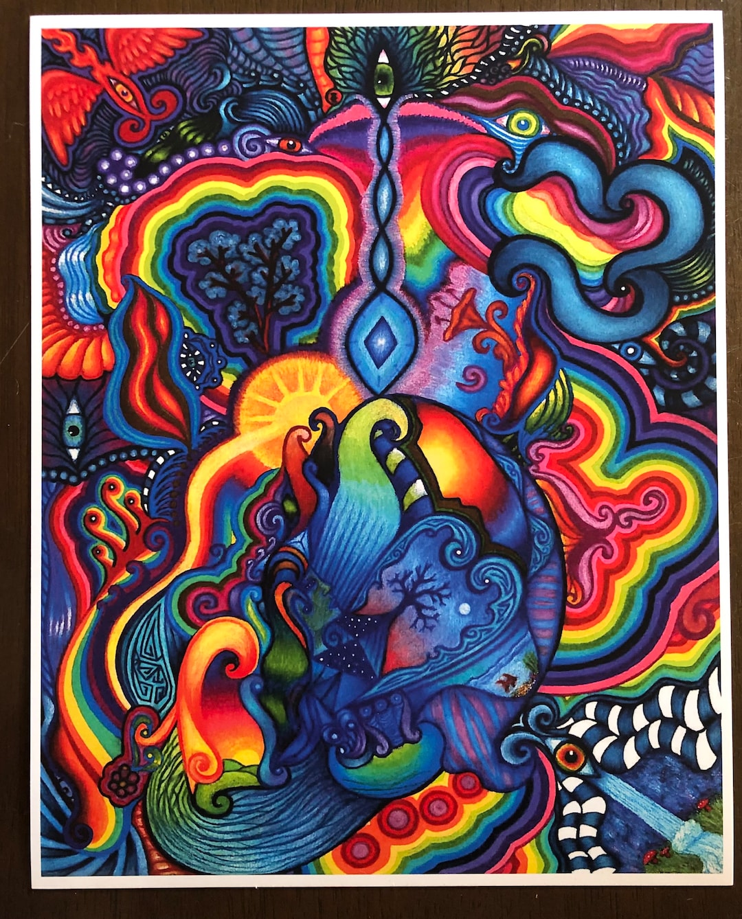 Trippy Art Print Swirling Psychedelic 8 X 10 Art Print - Etsy