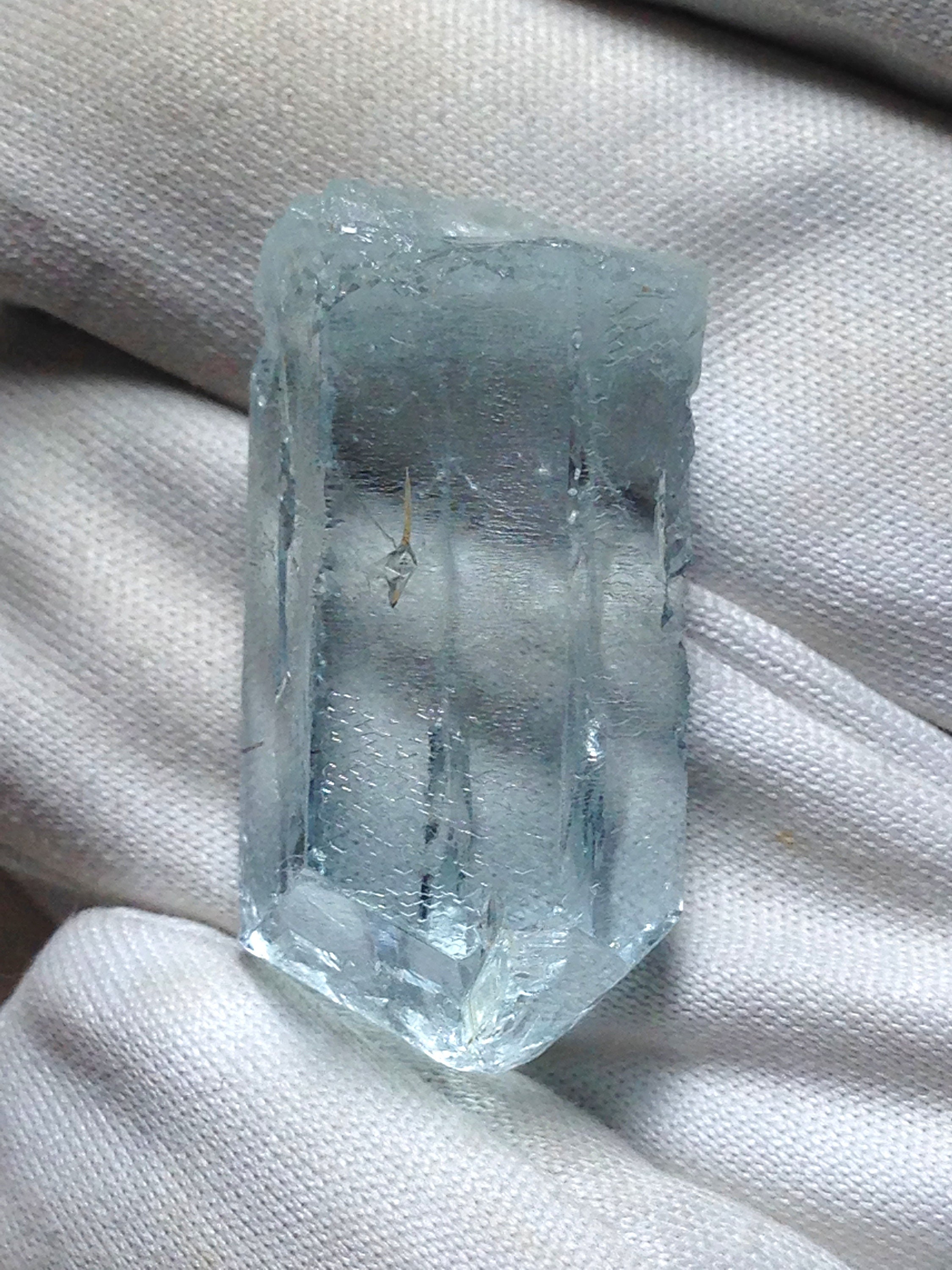 Facet Grade Aquamarine Crystal from Skardu Pakistan -Uniquely Etched w ...
