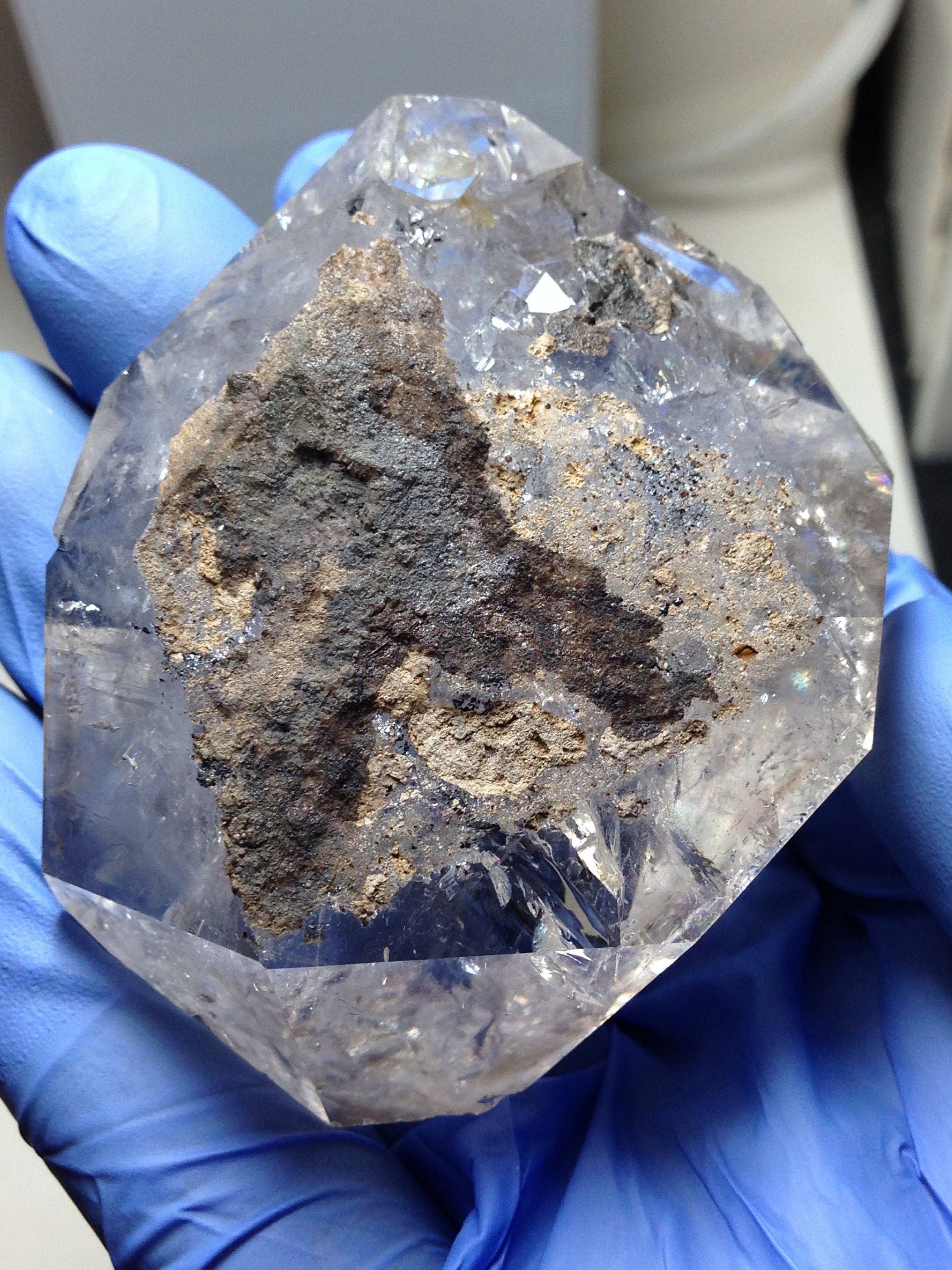 High Quality Herkimer Diamond Master Stone w/ RARE 8 Sided Face intense ...