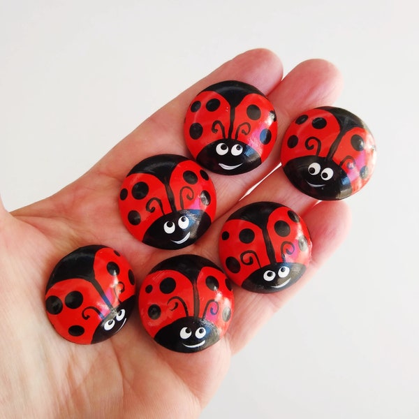 Ladybug Painted Rocks - Etsy