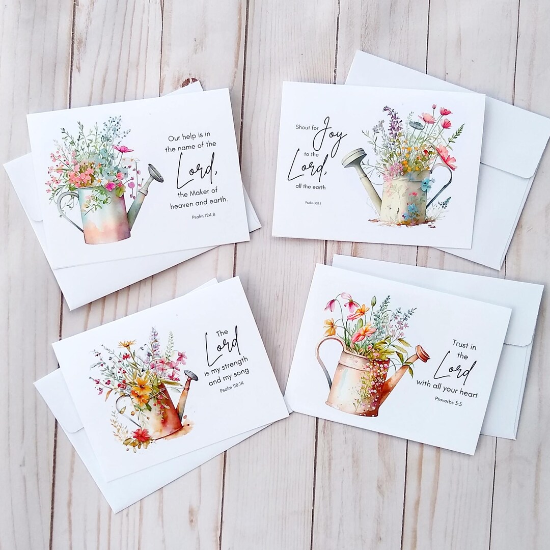 Set of 8 Christian All Occasion Religious Note Cards, Thank You ...
