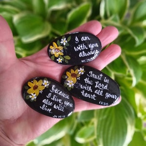 Inspirational scripture painted rocks bible verse kindness | Etsy