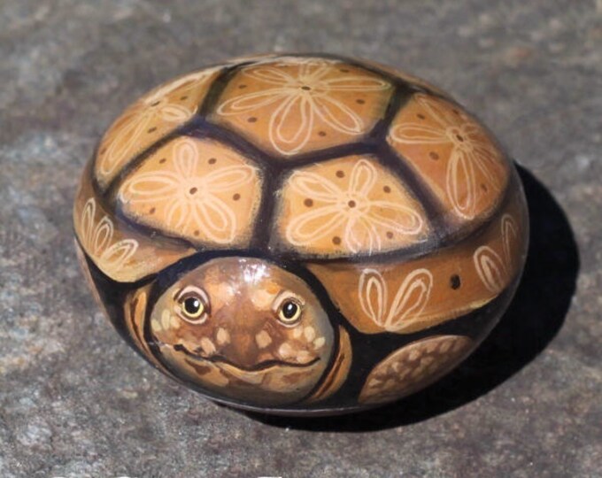 Hand Painted Rock Turtle Garden Art Decoration Yard Art Direct - Etsy