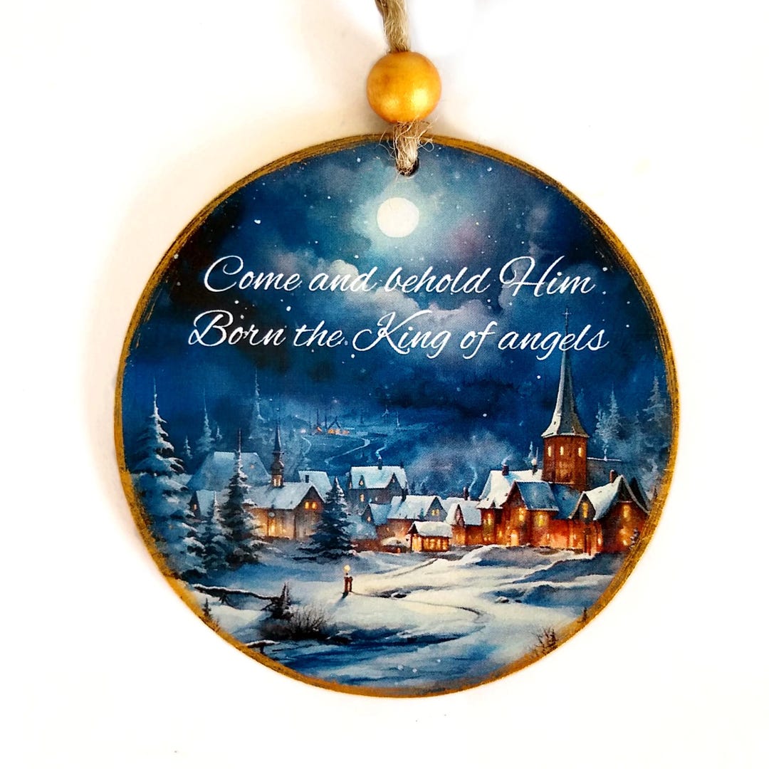 Religious Christmas Ornament With Hymn Lyrics Come All Ye Faithful ...