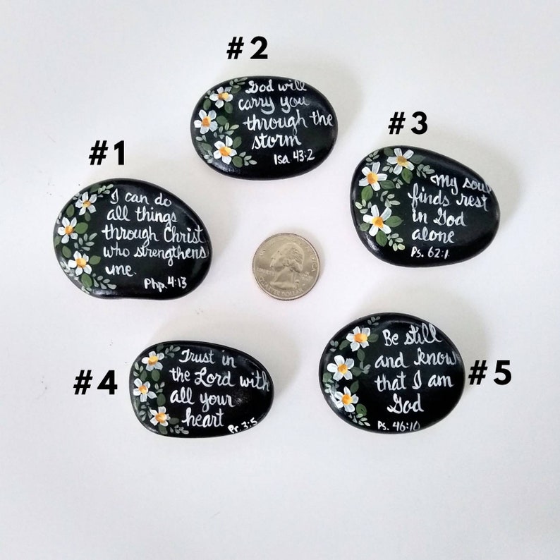 Hand Painted Scripture Rocks Pocket Pebbles Religious Bible - Etsy