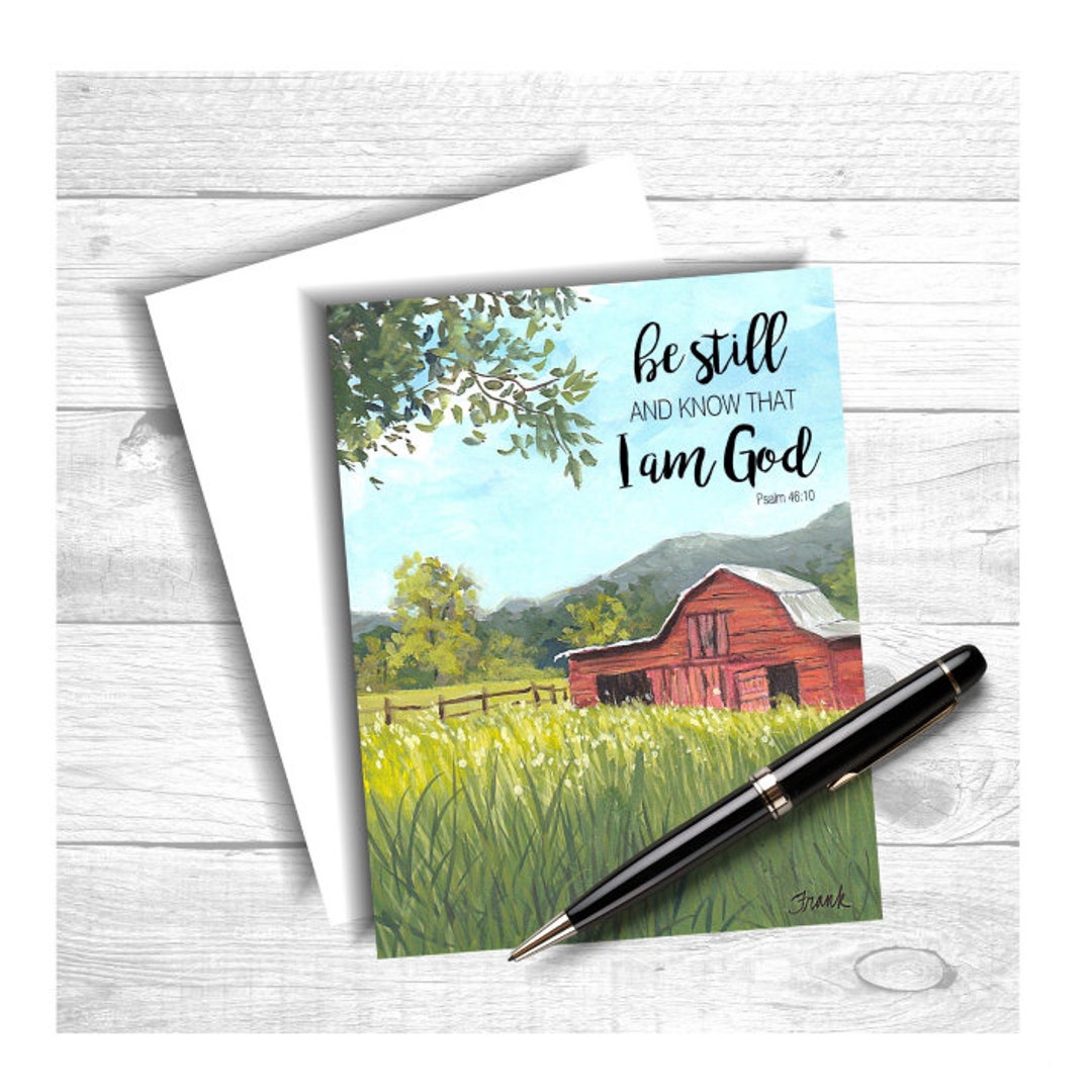 Set of 8 Religious Christian Note Cards and Envelopes, Red Barn ...