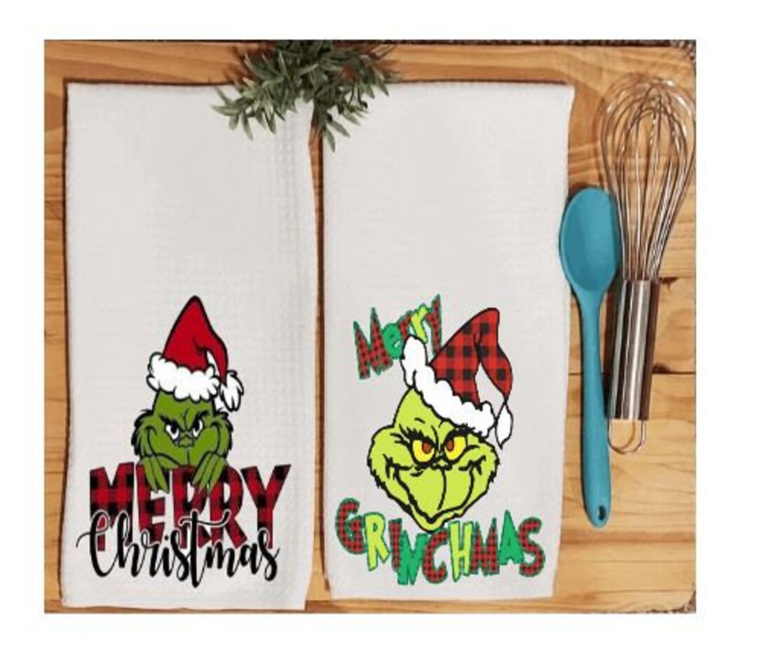 Grinch Kitchen Towels, Grinch Towels, Grinch Decor, Grinch Lover Towels ...