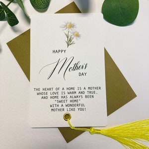 Handmade Mother's Day Poem Card: Keepsake Postcard Style - Etsy