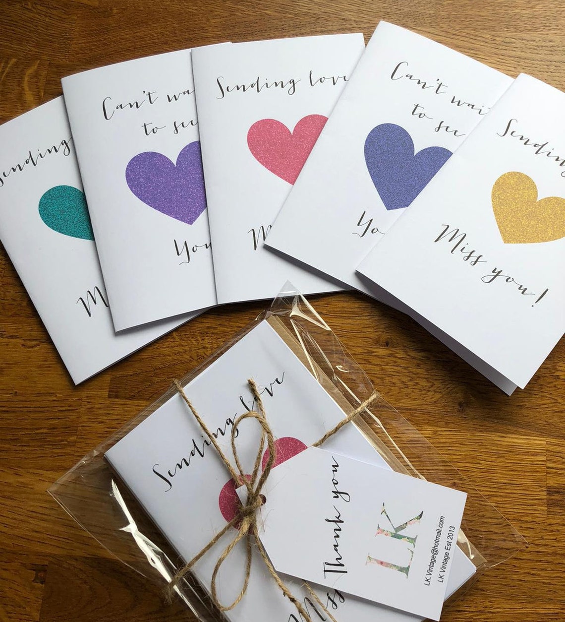 Pack of 5 Handmade Cards Miss You Cards & Envelope / Isolation - Etsy UK