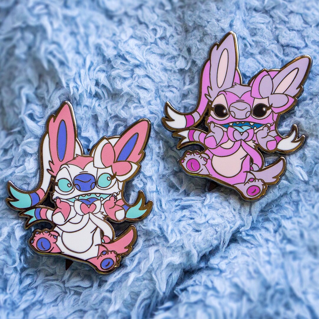2" Inch Hard Enamel Mon X Stitch Kawaii Cute Shiny Fluffy Collection ...
