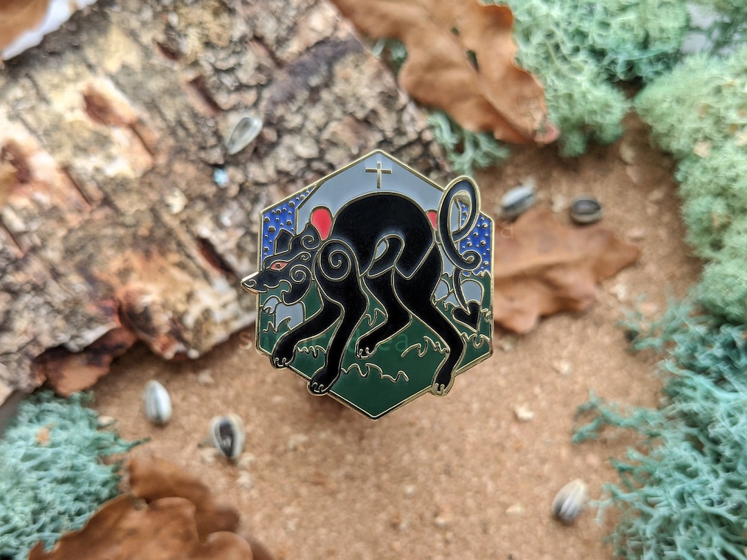 Black Dog 1.5" Hard Enamel Pin | Celtic Cryptids | Spirit Fantasy ...
