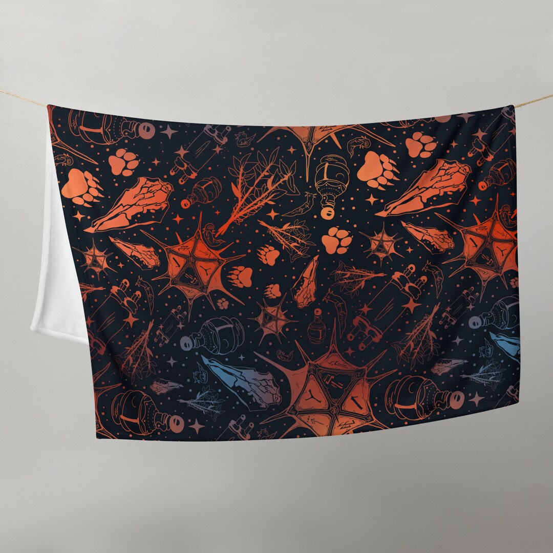 BG3 Pattern Throw Blanket Gate 3 Karlach Astarion Baldurs Ttrpg Gaming ...