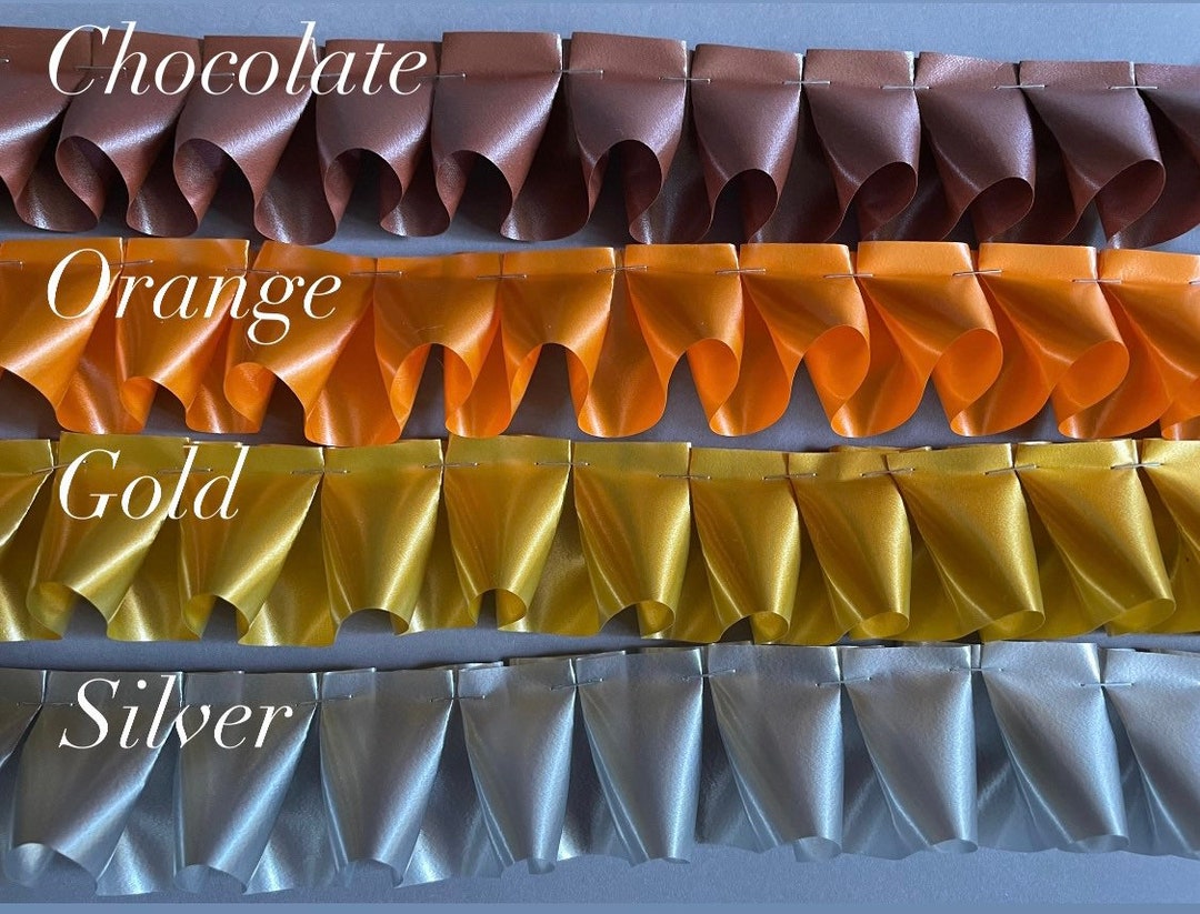 FLORIST RIBBON PLEATED Poly Ribbon Funeral Tribute Edging - Etsy UK